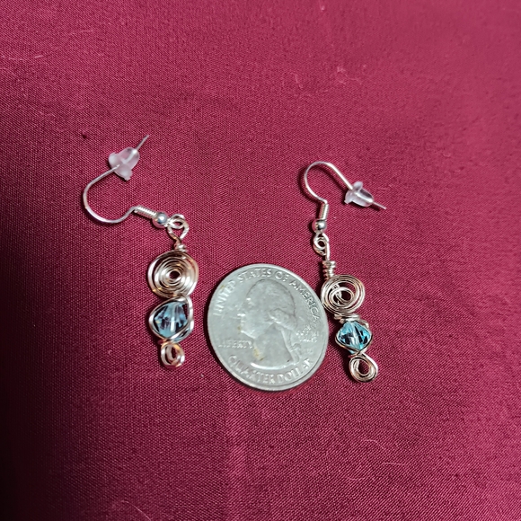 Rhonni Re | Jewelry | Gold And Blue Wire Wrapped Earrings | Poshmark
